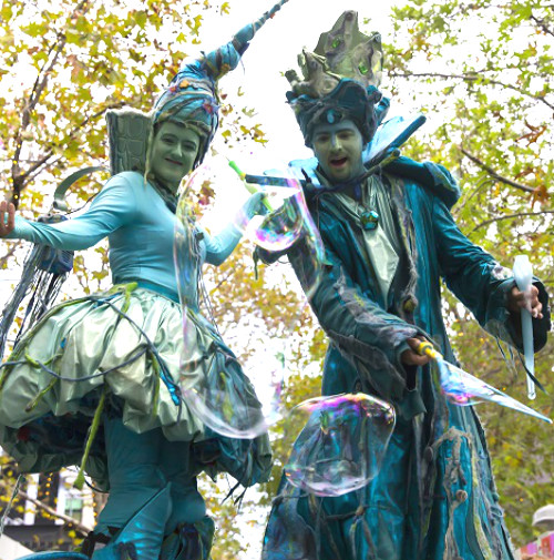 Stilt Walkers Australia | Melbourne Victoria Stilt Walkers: Water Drops